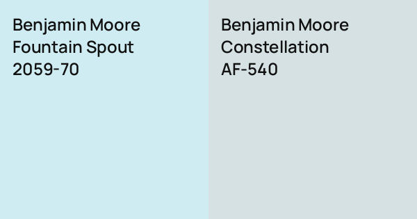 Benjamin Moore Fountain Spout vs. Benjamin Moore Constellation comparison