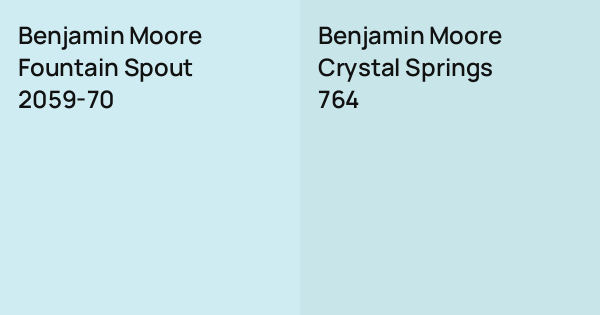 Benjamin Moore Fountain Spout vs. Benjamin Moore Crystal Springs comparison