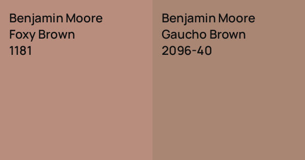 Benjamin Moore Foxy Brown vs. Benjamin Moore Gaucho Brown comparison