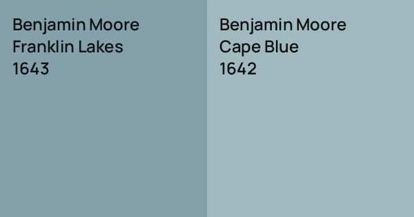 Benjamin Moore Franklin Lakes vs. Benjamin Moore Cape Blue comparison