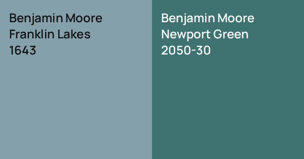 Benjamin Moore Franklin Lakes vs. Benjamin Moore Newport Green comparison