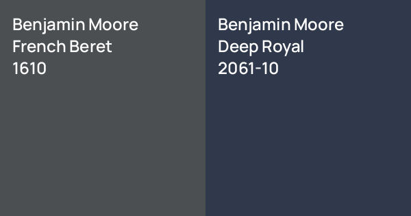 Benjamin Moore French Beret vs. Benjamin Moore Deep Royal comparison