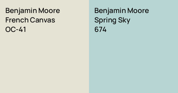 Benjamin Moore French Canvas vs. Benjamin Moore Spring Sky comparison