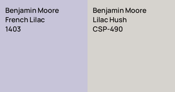 Benjamin Moore French Lilac vs. Benjamin Moore Lilac Hush comparison