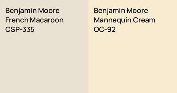 Benjamin Moore French Macaroon vs. Benjamin Moore Mannequin Cream ...