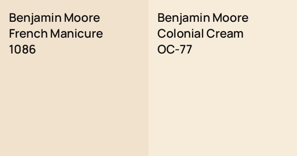 Benjamin Moore French Manicure vs. Benjamin Moore Colonial Cream comparison