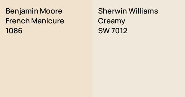 Benjamin Moore French Manicure vs. Sherwin Williams Creamy comparison