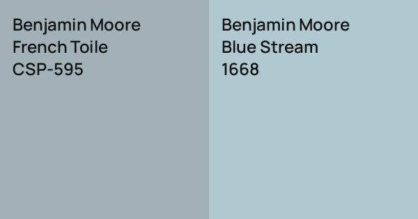 Benjamin Moore French Toile vs. Benjamin Moore Blue Stream comparison