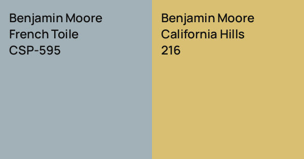 Benjamin Moore French Toile vs. Benjamin Moore California Hills comparison