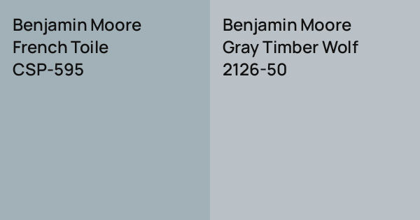 Benjamin Moore French Toile vs. Benjamin Moore Gray Timber Wolf comparison