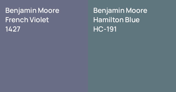 Benjamin Moore French Violet vs. Benjamin Moore Hamilton Blue comparison