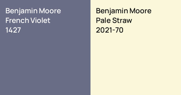 Benjamin Moore French Violet vs. Benjamin Moore Pale Straw comparison