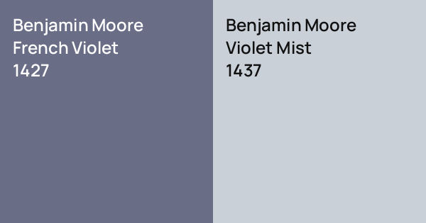Benjamin Moore French Violet vs. Benjamin Moore Violet Mist comparison