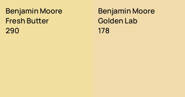 Benjamin Moore Fresh Butter vs. Benjamin Moore Golden Lab comparison
