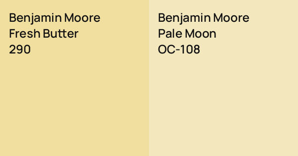 Benjamin Moore Fresh Butter vs. Benjamin Moore Pale Moon comparison