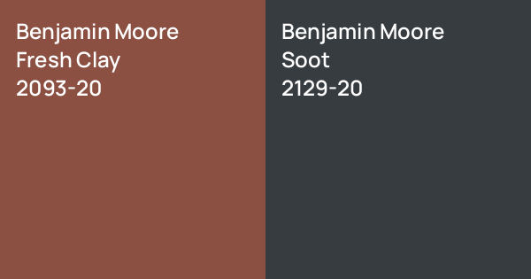 Benjamin Moore Fresh Clay vs. Benjamin Moore Soot comparison
