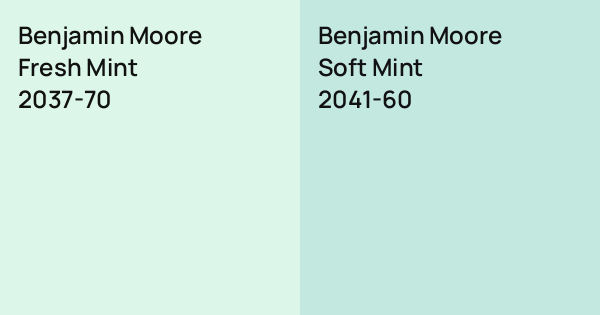 Benjamin Moore Fresh Mint vs. Benjamin Moore Soft Mint comparison