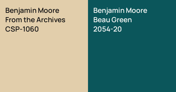 Benjamin Moore From the Archives vs. Benjamin Moore Beau Green comparison