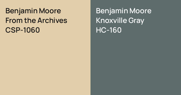 Benjamin Moore From the Archives vs. Benjamin Moore Knoxville Gray comparison