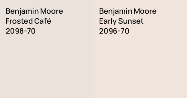 Benjamin Moore Frosted Café vs. Benjamin Moore Early Sunset comparison
