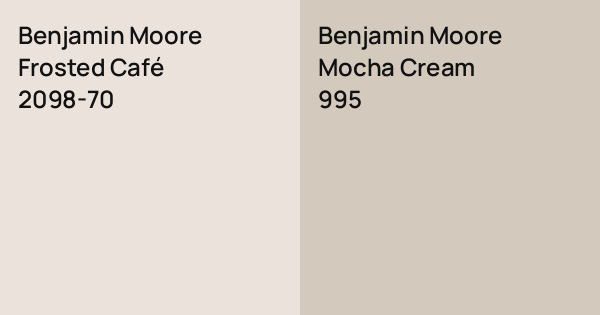 Benjamin Moore Frosted Café vs. Benjamin Moore Mocha Cream comparison