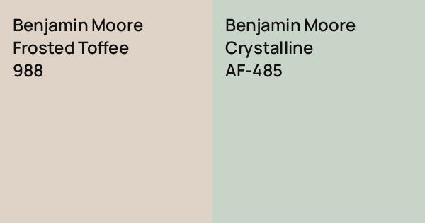 Benjamin Moore Frosted Toffee vs. Benjamin Moore Crystalline comparison
