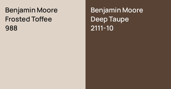 Benjamin Moore Frosted Toffee vs. Benjamin Moore Deep Taupe comparison