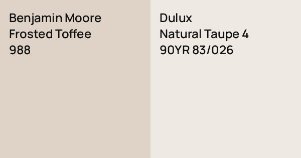 Benjamin Moore Frosted Toffee vs. Dulux Natural Taupe 4 comparison