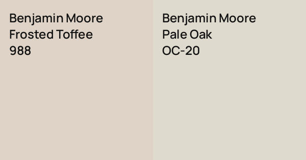 Benjamin Moore Frosted Toffee vs. Benjamin Moore Pale Oak comparison