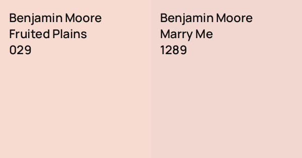 Benjamin Moore Fruited Plains vs. Benjamin Moore Marry Me comparison
