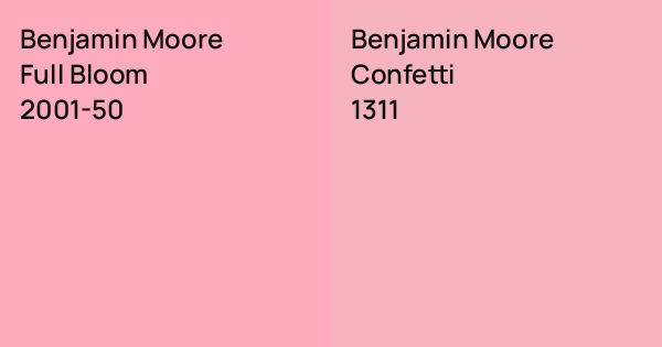 Benjamin Moore Full Bloom vs. Benjamin Moore Confetti comparison
