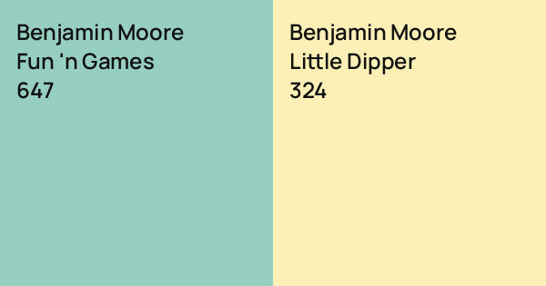 Benjamin Moore Fun 'n Games vs. Benjamin Moore Little Dipper comparison