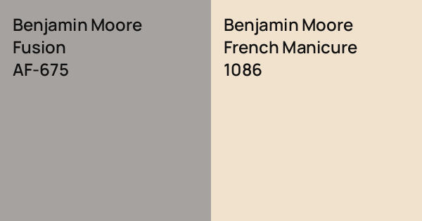 Benjamin Moore Fusion vs. Benjamin Moore French Manicure comparison