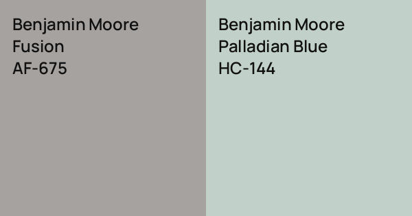 Benjamin Moore Fusion vs. Benjamin Moore Palladian Blue comparison