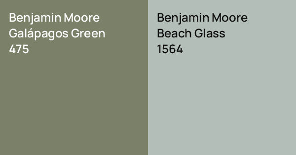 Benjamin Moore Galápagos Green vs. Benjamin Moore Beach Glass comparison