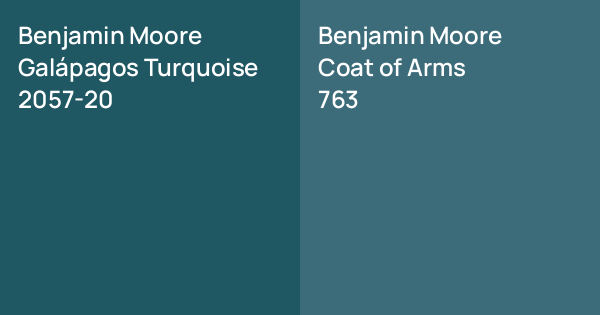 Benjamin Moore Galápagos Turquoise vs. Benjamin Moore Coat of Arms ...