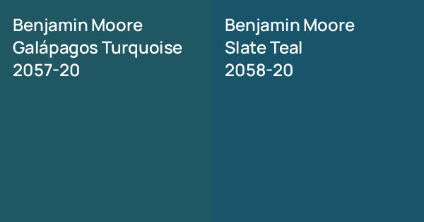 Benjamin Moore Galápagos Turquoise vs. Benjamin Moore Slate Teal comparison