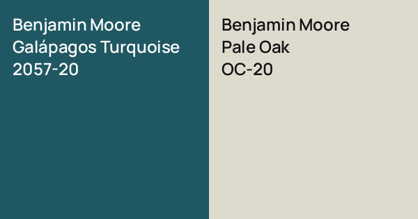Benjamin Moore Galápagos Turquoise vs. Benjamin Moore Pale Oak comparison