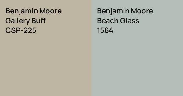 Benjamin Moore Gallery Buff vs. Benjamin Moore Beach Glass comparison