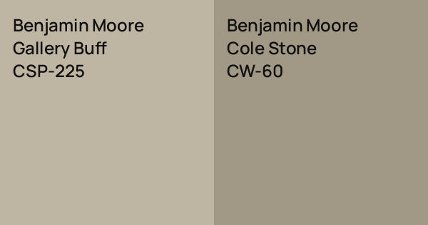 Benjamin Moore Gallery Buff vs. Benjamin Moore Cole Stone comparison