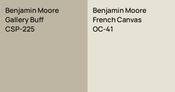 Benjamin Moore Gallery Buff vs. Benjamin Moore French Canvas comparison
