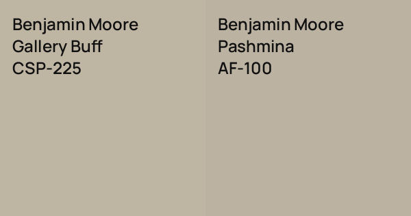Benjamin Moore Gallery Buff vs. Benjamin Moore Pashmina comparison