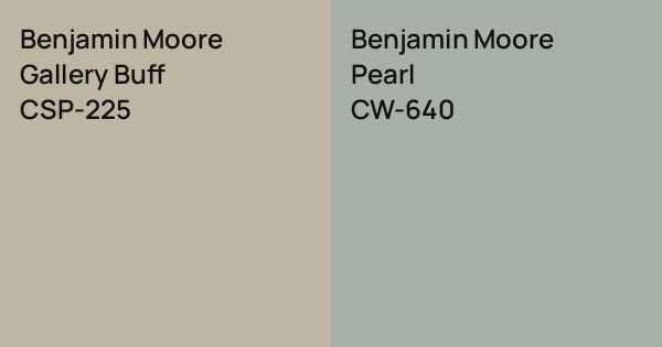 Benjamin Moore Gallery Buff vs. Benjamin Moore Pearl comparison