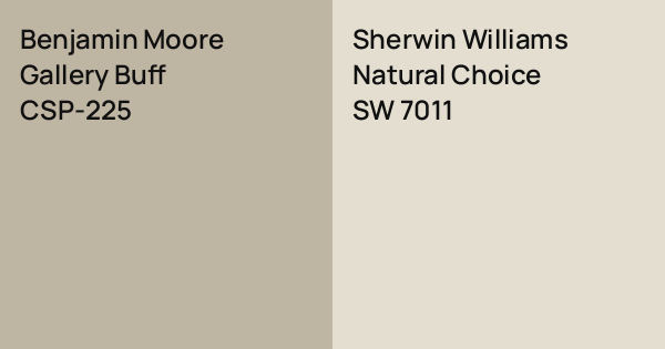 Benjamin Moore Gallery Buff vs. Sherwin Williams Natural Choice comparison