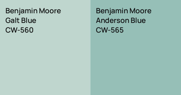 Benjamin Moore Galt Blue vs. Benjamin Moore Anderson Blue comparison