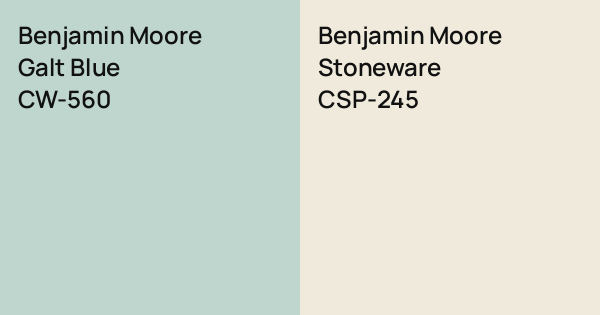 Benjamin Moore Galt Blue vs. Benjamin Moore Stoneware comparison