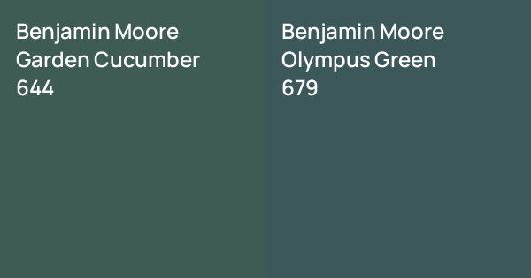 Benjamin Moore Garden Cucumber vs. Benjamin Moore Olympus Green comparison
