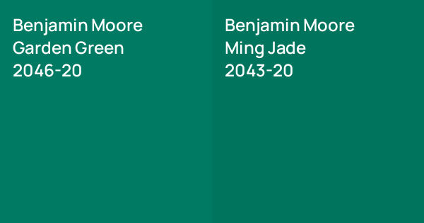 Benjamin Moore Garden Green vs. Benjamin Moore Ming Jade comparison