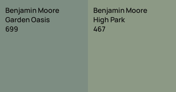 Benjamin Moore Garden Oasis vs. Benjamin Moore High Park comparison