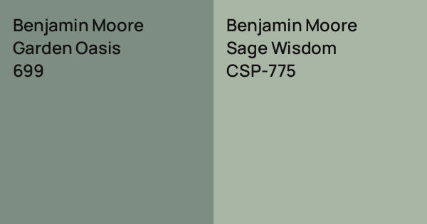 Benjamin Moore Garden Oasis vs. Benjamin Moore Sage Wisdom comparison